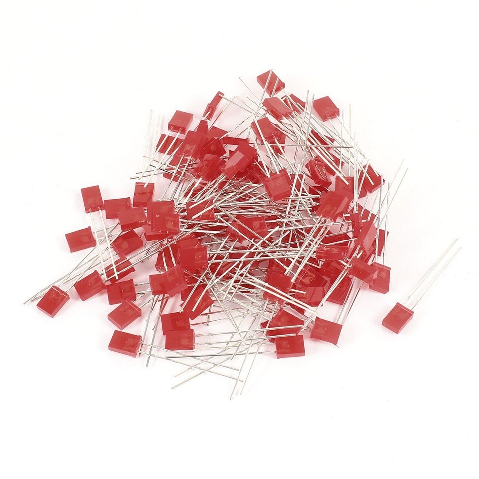 50PCS 2x5x7mm Rectangle LED Red Colour Red Light Emitting Diode NEW | eBay