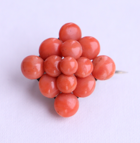 Victorian Antique Vintage Sciacca Coral Brooch D: 1.08in - NO TARIFF | eBay