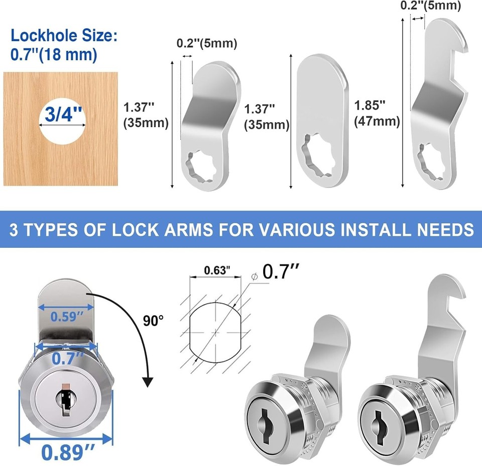 Universal Craftsman Tool Box Lock Chest Key Storage Truck Safe Cylinder ...