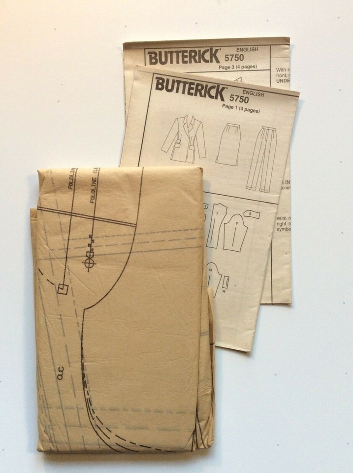 Butterick 5750 Misses' Jacket, Skirt & Pants Sizes 20-22-24 | eBay