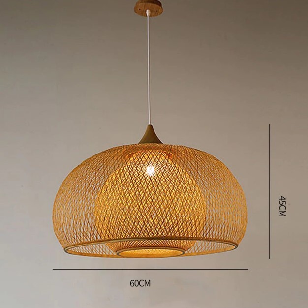 Weaving Bamboo Pendant Light Wicker Chandelier Handwoven Ceiling Light ...