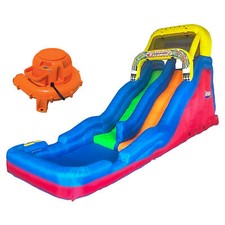 Banzai Double Drop Raceway Inflatable 2 Lane Racing Water Slide and ...