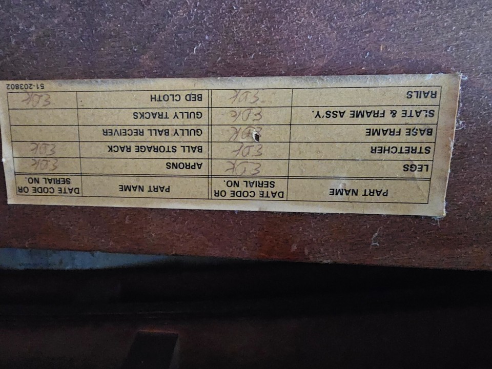 POOL TABLE BRUNSWICK GOLD CROWN 3 MAPLE parts full frame,legs,center ...