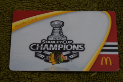 McDonalds Arch Card Blackhawks Collectible Gift Card NEVER USED NO ...