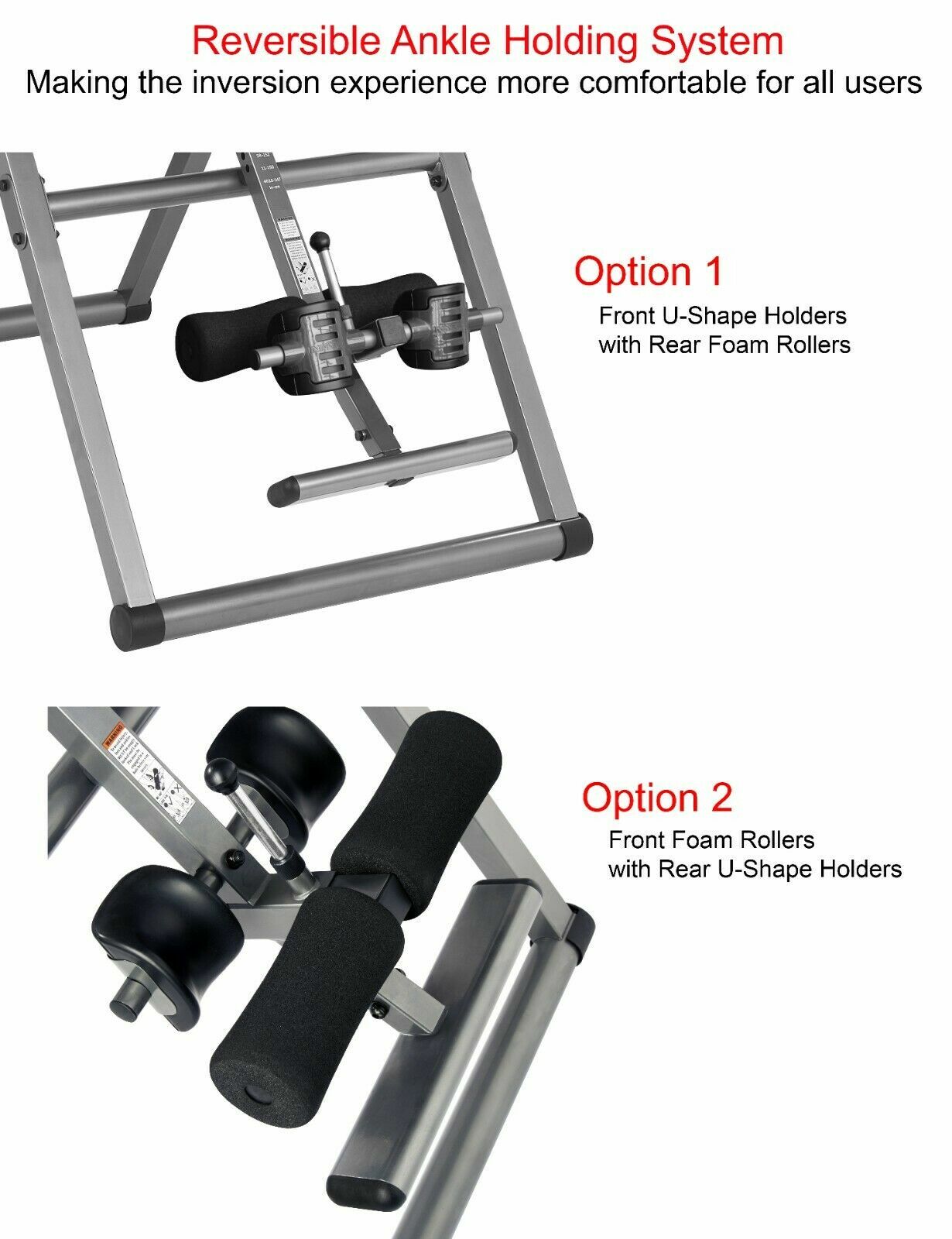 Inversion Table for Back Therapy, Heavy Duty Adjustable Stretcher, Pain ...