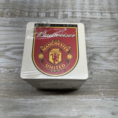 50 Vintage MANCHESTER UNITED Football Soccer Budweiser Beer Pub Coaster ...
