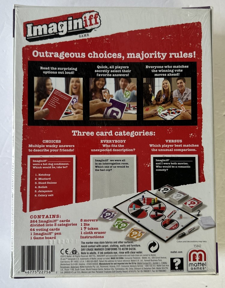 Imaginiff Mattel Board Card Game Imagine If 14+ Adult 2012 Party Game ...