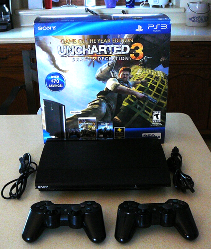 Sony PS3 super slim 250gb console with 2 controllers.. Adult owned | eBay