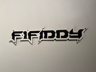 F1Fiddy Emblem F1 Truck Ford Metal Sign White Black Auto HTF RARE Swag ...