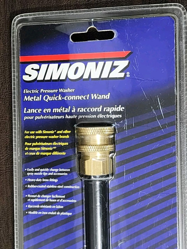 SIMONIZ Electric Pressure Washer METAL QUICK CONNECT WAND 20" - M22 ...