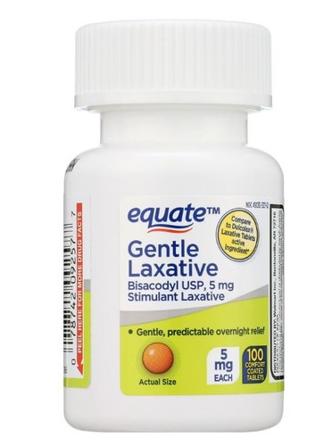Equate Bisacodyl Gentle Laxative Tablets for Adult Constipation, 5 mg ...