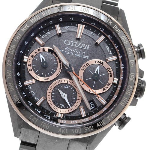 Citizen Attesa Eco-Drive Solar Radio Titanium Men's Watch Black 67E ...