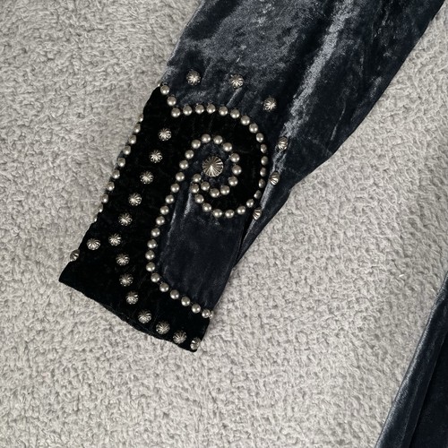 Double D Ranch Wear Dress Women's S Blue Maxi Studded Velvet Duster ...