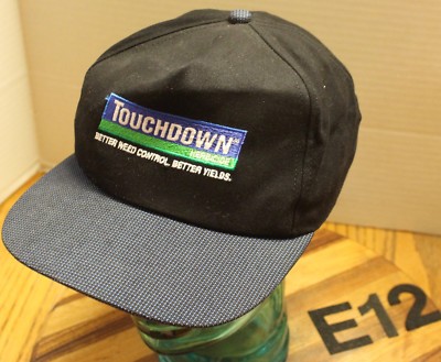 TOUCHDOWN HERBICIDE HAT BLACK/BLUE EMBROIDERED ADJUSTABLE VERY GOOD ...
