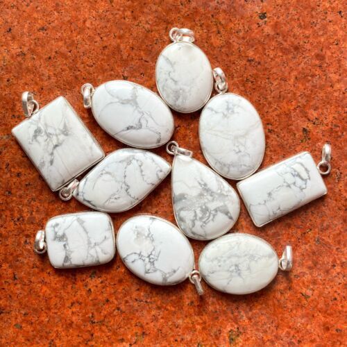 Natural Howlite Pendants Jewelry For Woman Silver Plated Pendants | eBay