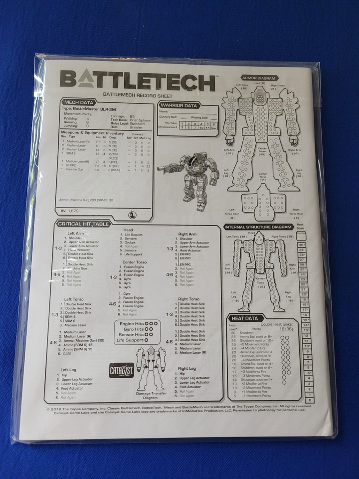 Omnimech Record Sheets - Battletech | eBay