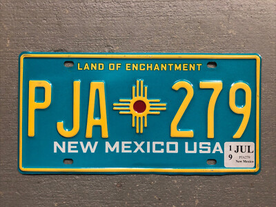 NEW MEXICO LICENSE PLATE TURQUOISE LAND OF ENCHANTMENT RANDOM LETTERS ...