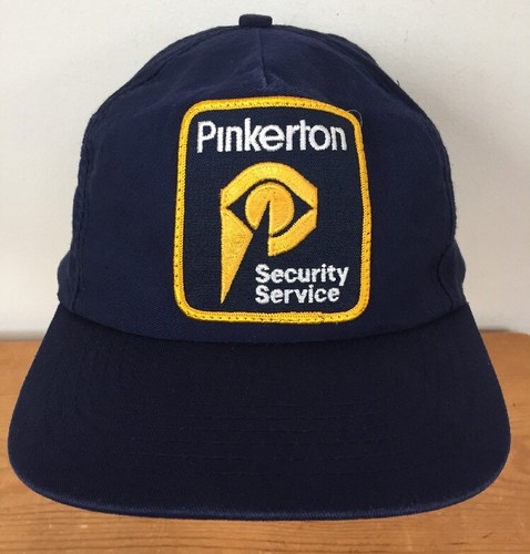 Vtg Pinkerton Security Patch Navy Blue Cotton Adjust Snapback Baseball ...