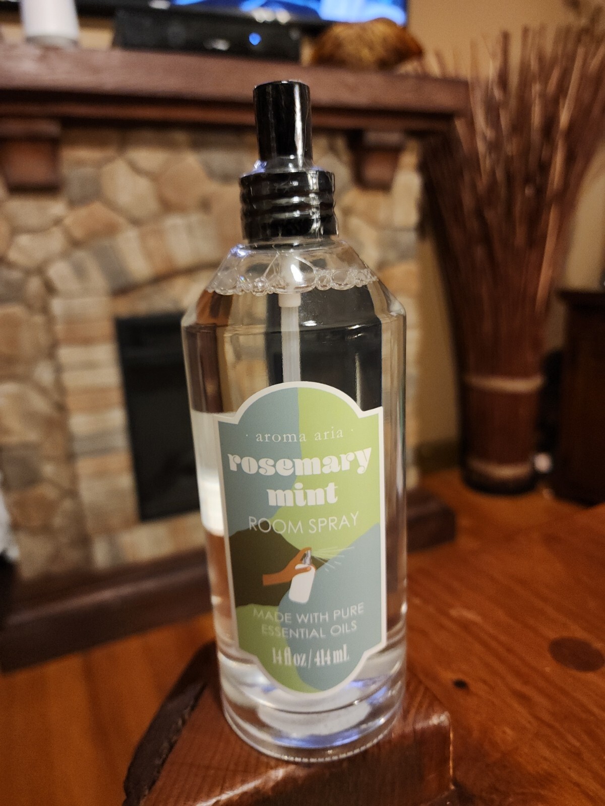 Aroma Aria ROSEMARY MINT Room Spray LARGE GLASS BOTTLE 14 FL OZ/414 ML ...