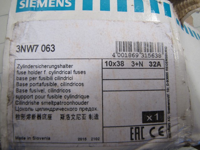 Siemens 3nw7 063 / 3NW7063 Fuse Holder 3-pole 32a for sale online | eBay