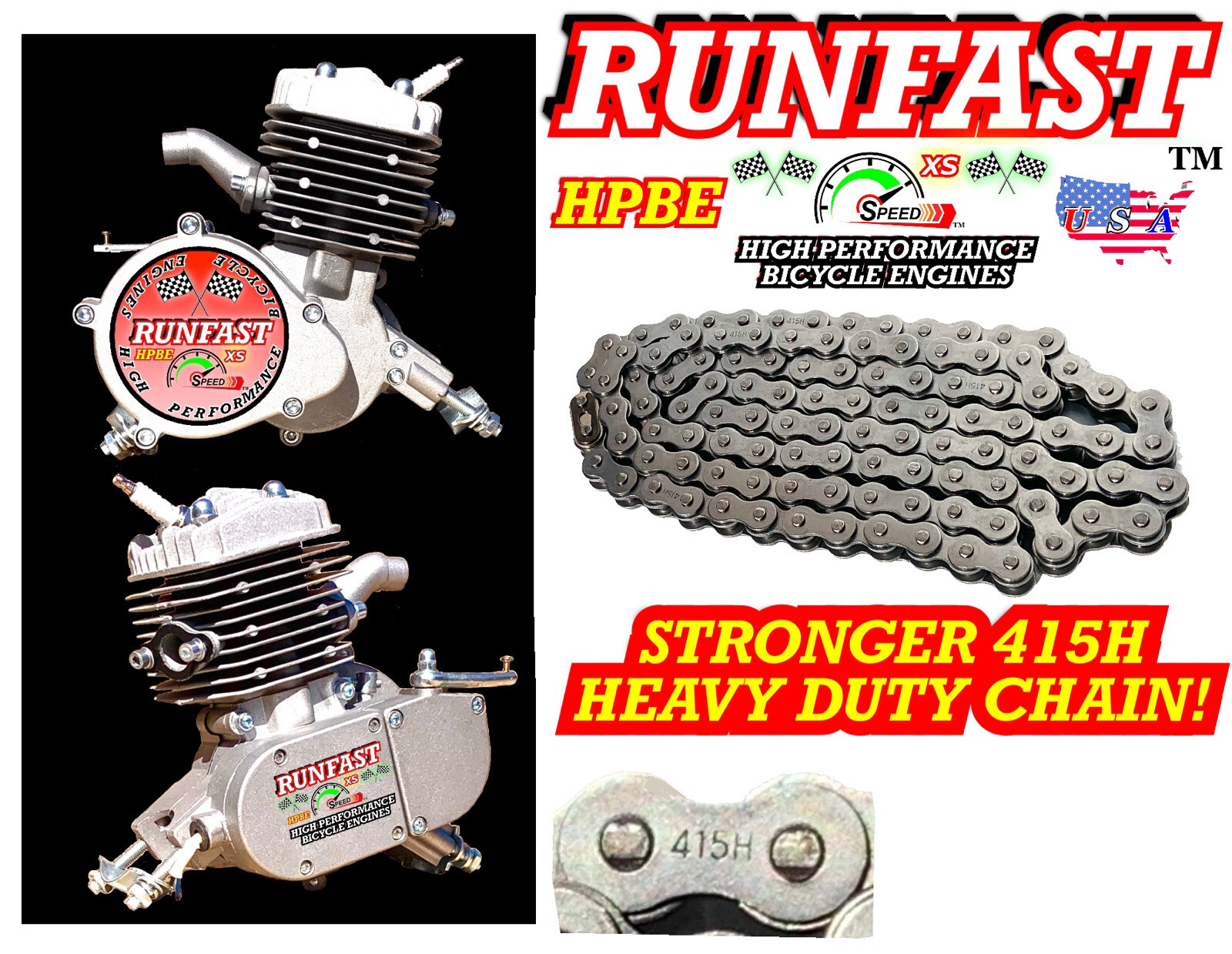 PK80 Low Hole 80cc Bike Bicycle Motorized 2 Stroke Petrol Gas Motor ...