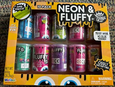 Compound Kings Neon & Fluffy 10 Pk Slime Super Stretchy Ready Made BNIB ...