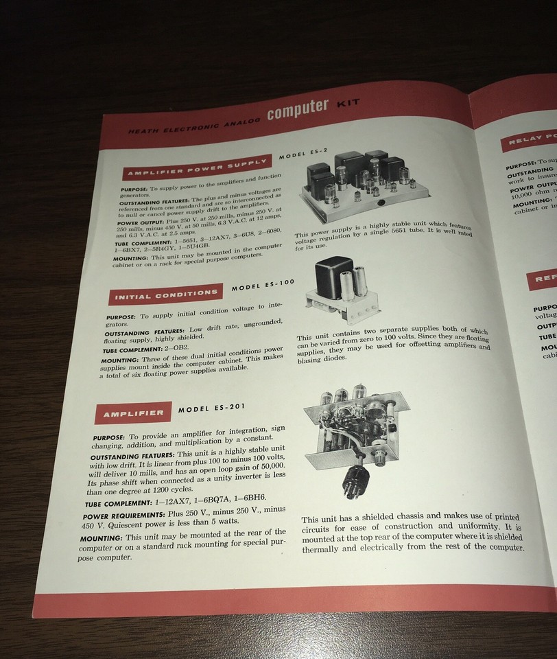 Original Vintage Heathkit ES-400 Electronic Analog Computer Brochure ...