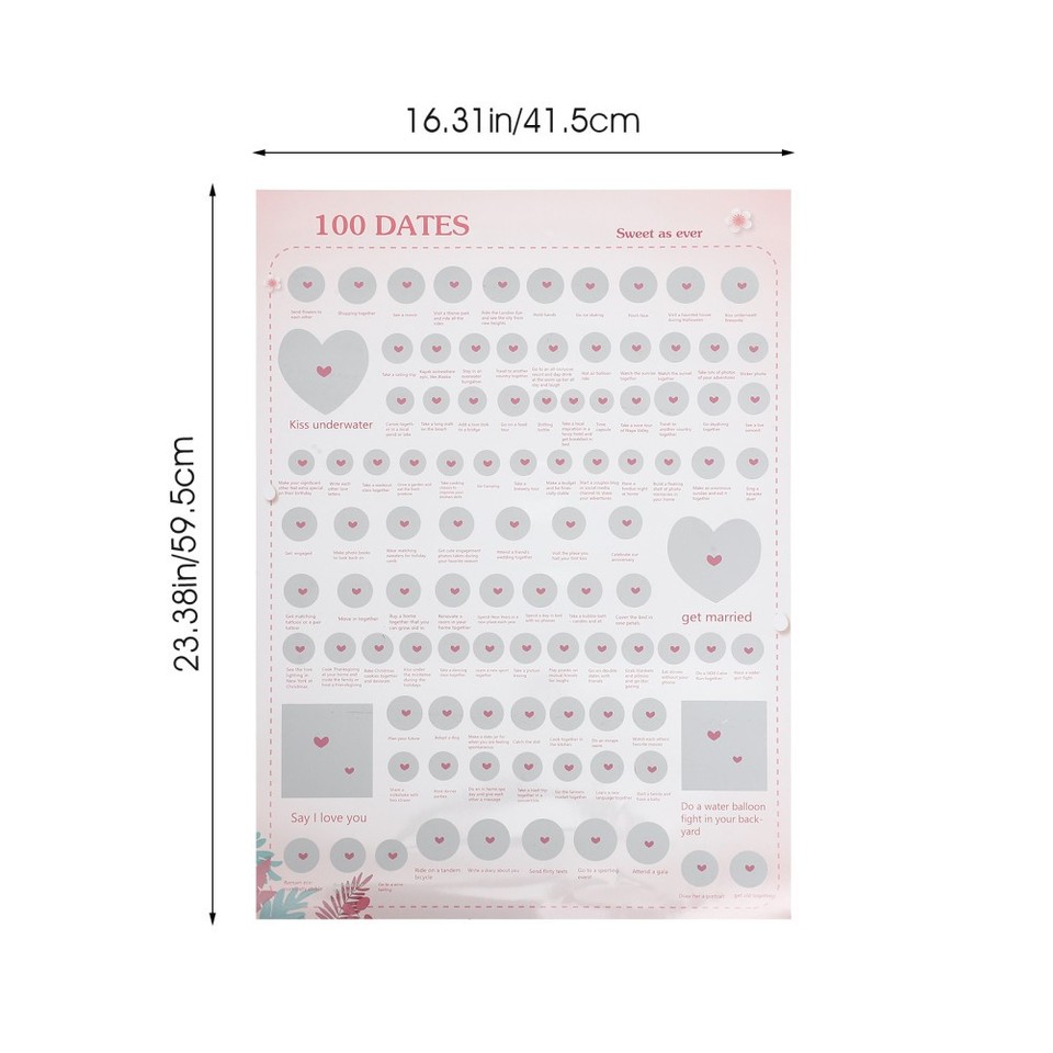 Scratch off Poster Couple List Wall Calendar To Do Things Lovers ...
