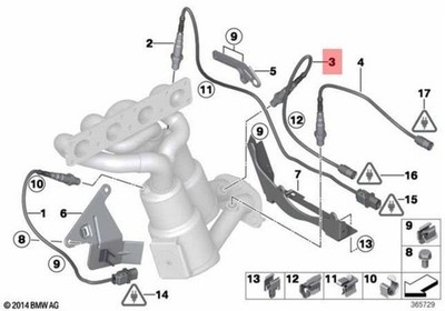 Genuine BMW E81 E82 E84 E87N Lambda Probe Oxygen Sensor 470MM OEM ...