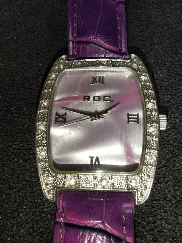 Ladies ROC Quartz Watch with Purple Faux Leather Strap | eBay UK