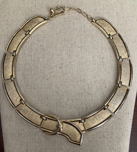 Vintage Crown Trifari Alfred Philippe Buckle Neclace, gold toned. | eBay