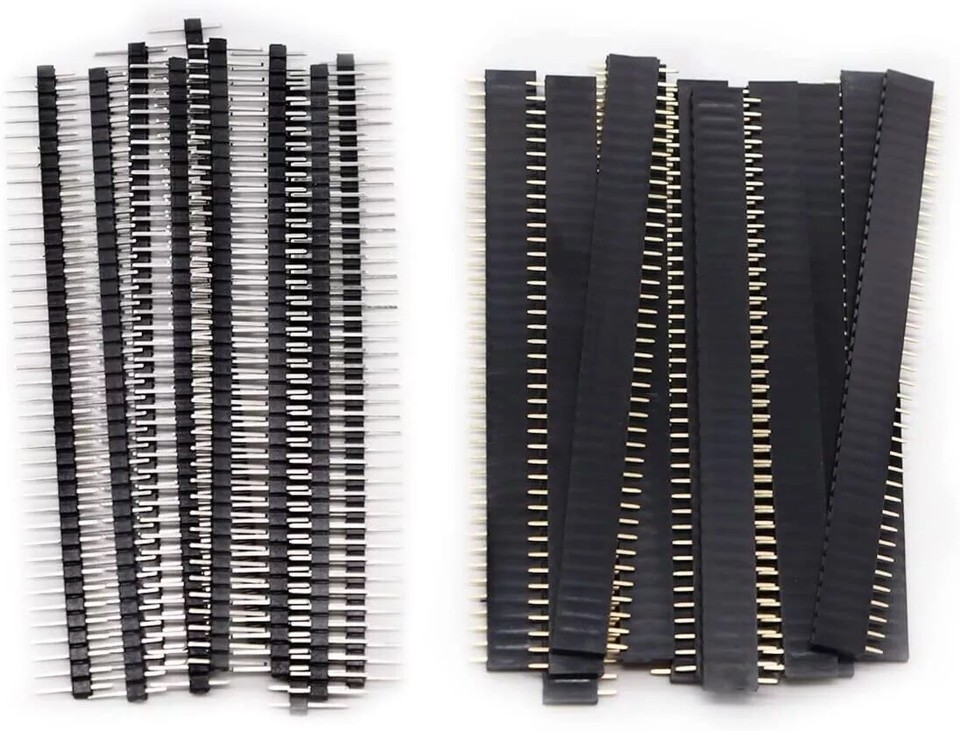 PCB Board Pins Breadboard Strip Connectors Single Double Row Male ...