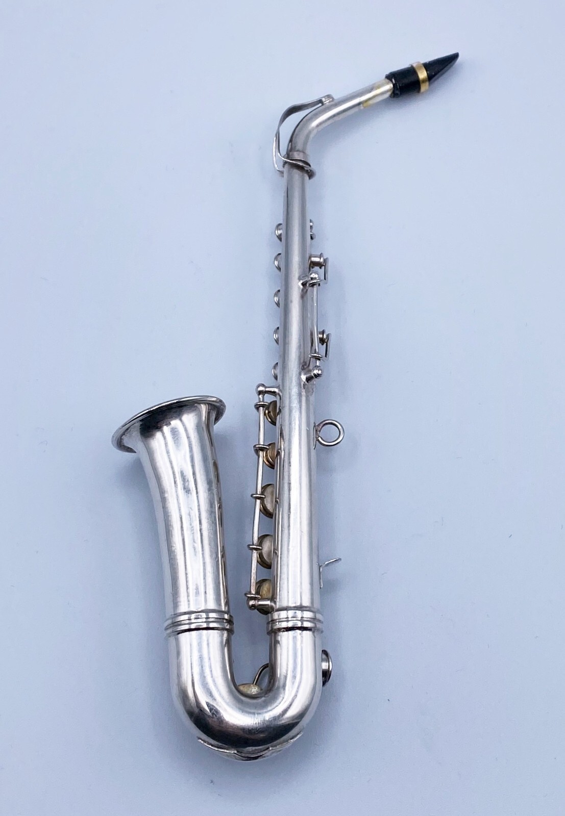 Super Detailed Vintage Saxaphone Ornament Large 6 1/2" Silver Plate ...