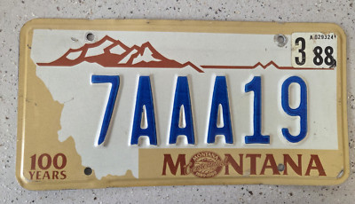 MONTANA Centennial License Plate 1980s Tag | eBay