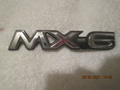 VINTAGE 1990's MAZDA MX-6 MX6 CHROME EMBLEM LOGO SIGN BADGE SYMBOL OEM ...