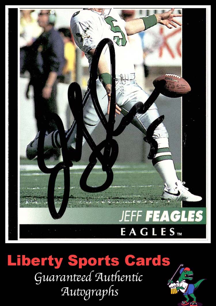 1992 Pinnacle Jeff Feagles #253 Authentic Autographed Card Philadelphia ...