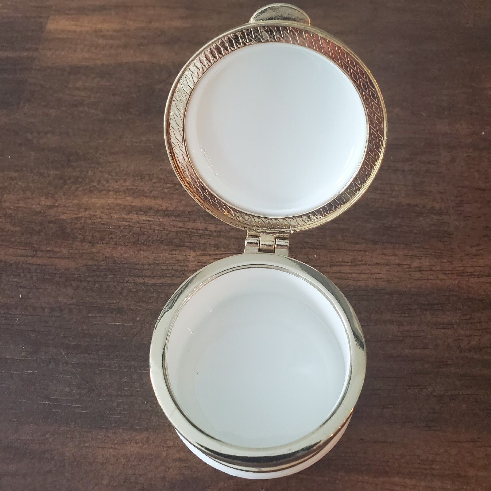 Falcon China ROUND TRINKET PILL BOX Hinged Lid Fruit Pattern ...