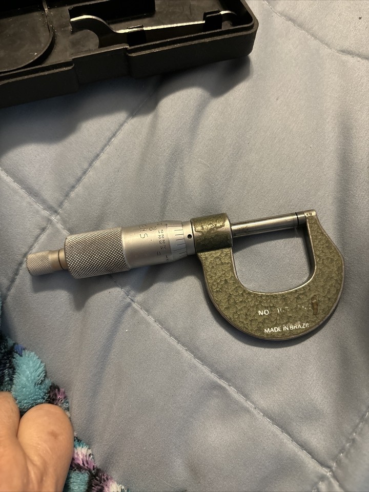 #445 VINTAGE MITUTOYO MICROMETER mic No 103-260 0-1 INCH .0001 CARBIDE ...