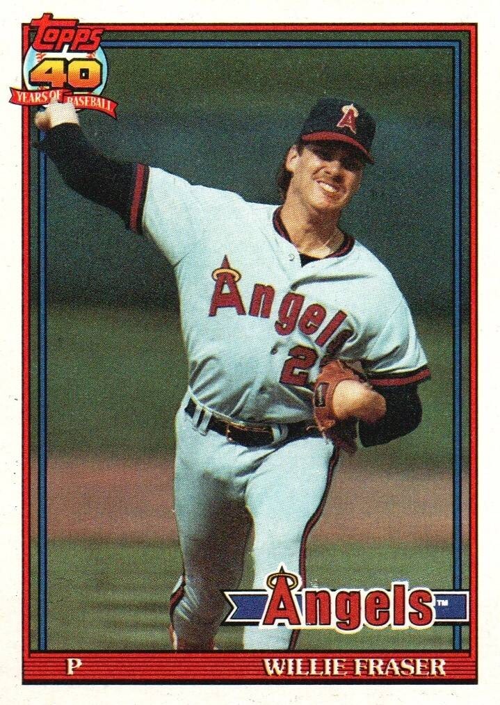 TOPPS 40 YEARS OF BASEBALL 1991 BASEBALL CARD 784 WILLIE FRASER ANGELS ...