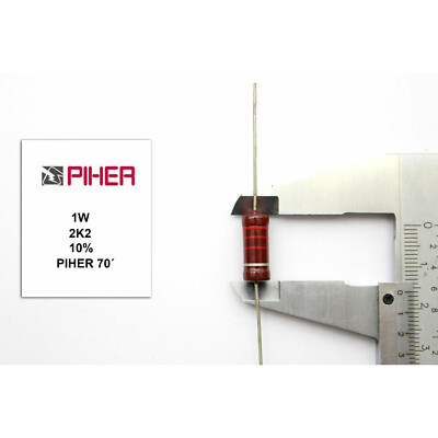 VINTAGE PIHER RESISTOR. 1W 2K2 10% *1 PC* NEW ORIGINAL 1970s+ C653 | eBay