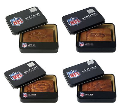 NFL Team Embossed Brown Leather Trifold Wallet - * Pick Your Team * | eBay