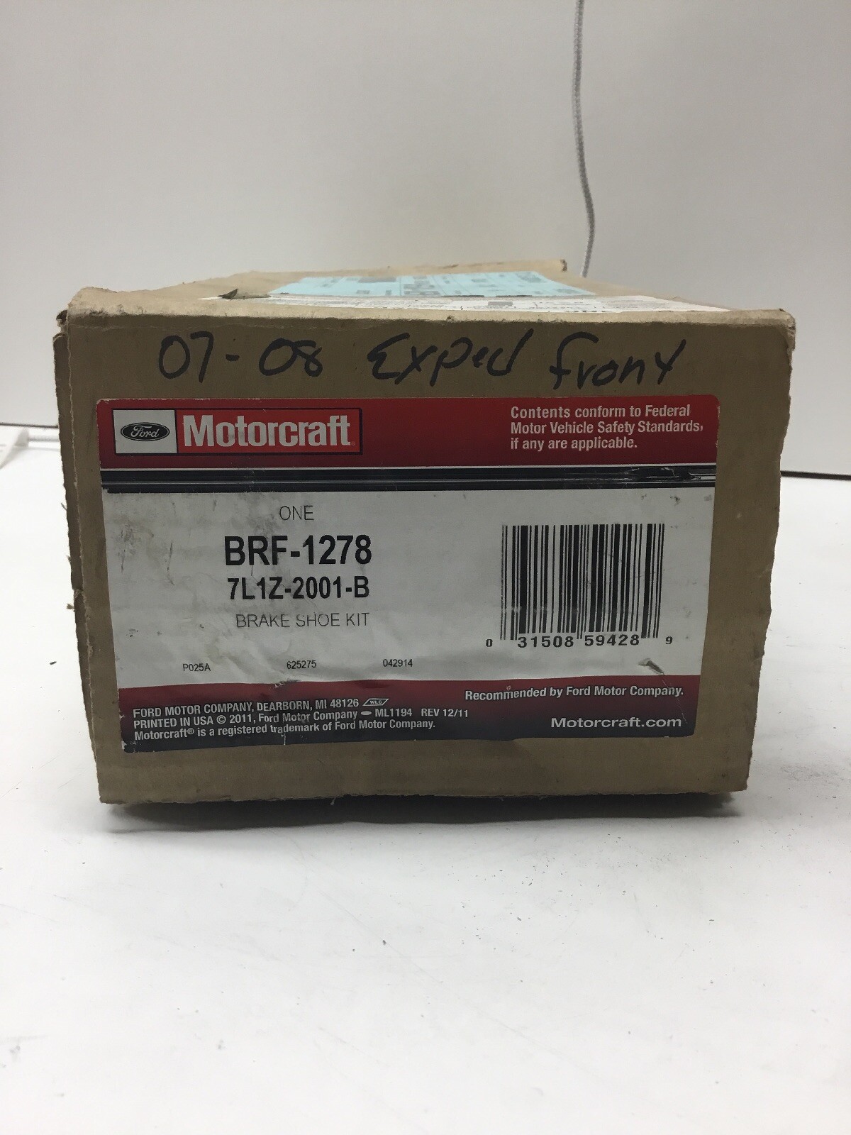 Ford MOTORCRAFT Premium Front Brake Pads SHOE KIT 7L1Z-2001-B. NOS BRF ...