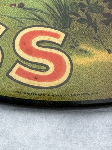 McMULLEN’S WHITE LABEL BASS ALE WHITEHEAD & HOAG 6” CELLULOID BUTTON ...