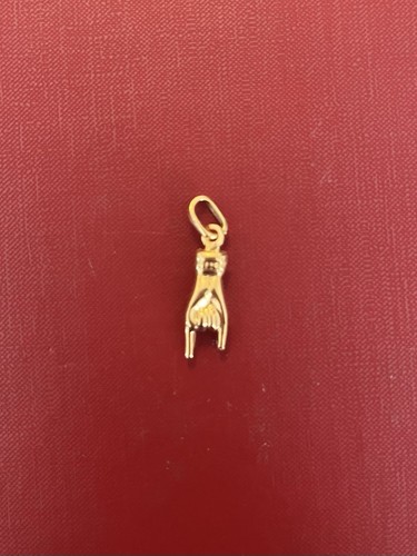 18k Gold Mano Cornuto Malocchio Italian Hand Charm Pendant .81g 1 inch ...