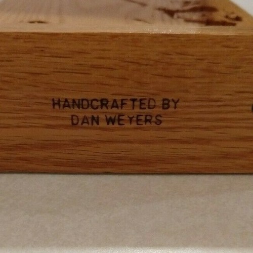 Vintage Handcrafted By Dan Weyers HUNTING DOG Wood Carving 9X11 WOODEN ...