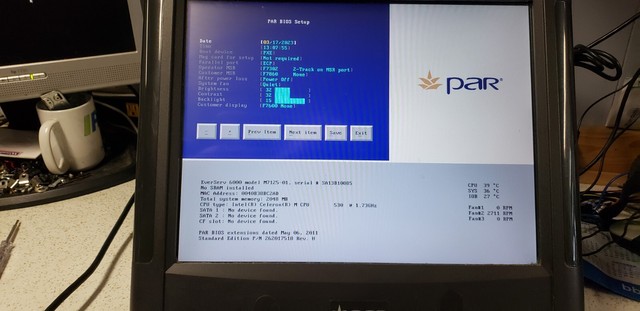 PAR Everserv 6000 POS Terminal M7125 M7125-01 for sale online | eBay