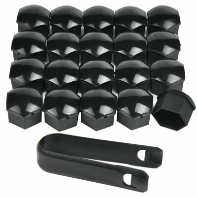 20Pcs 22mm Glossy Black Wheel Nut Bolt Dust Covers Caps fit Land Rover ...