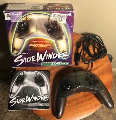 MICROSOFT SIDEWINDER ~ PLUG & PLAY GAME PAD CONTROLLER ~ JOYSTICK + BOX ...