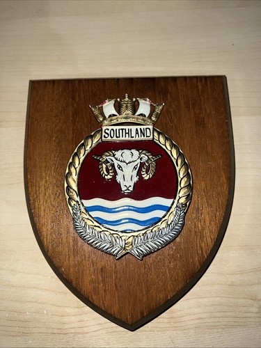 Vb117- Rare Royal New Zealand Navy HMNZS SOUTHLAND (F104) Crest Wall ...
