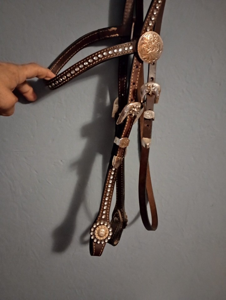 Western Brown Leather, Custom Bling Headstall, Full Horse | eBay